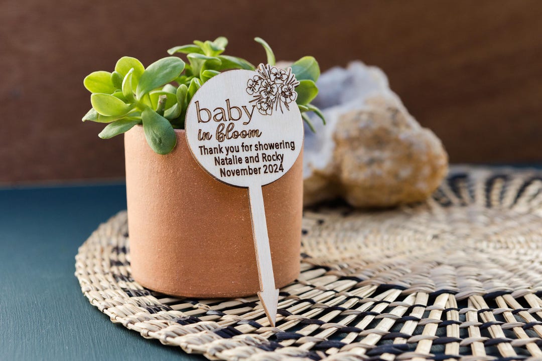 Baby in Bloom Baby Shower Favors,baby in Bloom Plant Stakes, Rustic ...