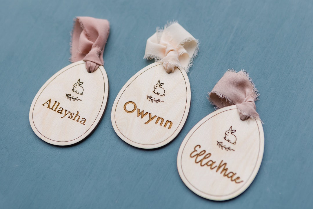Easter Basket Egg Shaped Name Tag,personalized Easter Egg Name Tag,name ...