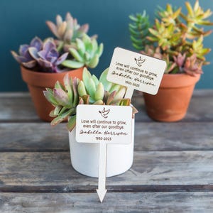Love Will Continue to Grow Memorial Plant Stick Favors,celebration of ...