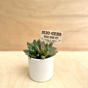 Suc-cess You Did It Custom Graduation Grad Plant Stick Gift Ideas ...