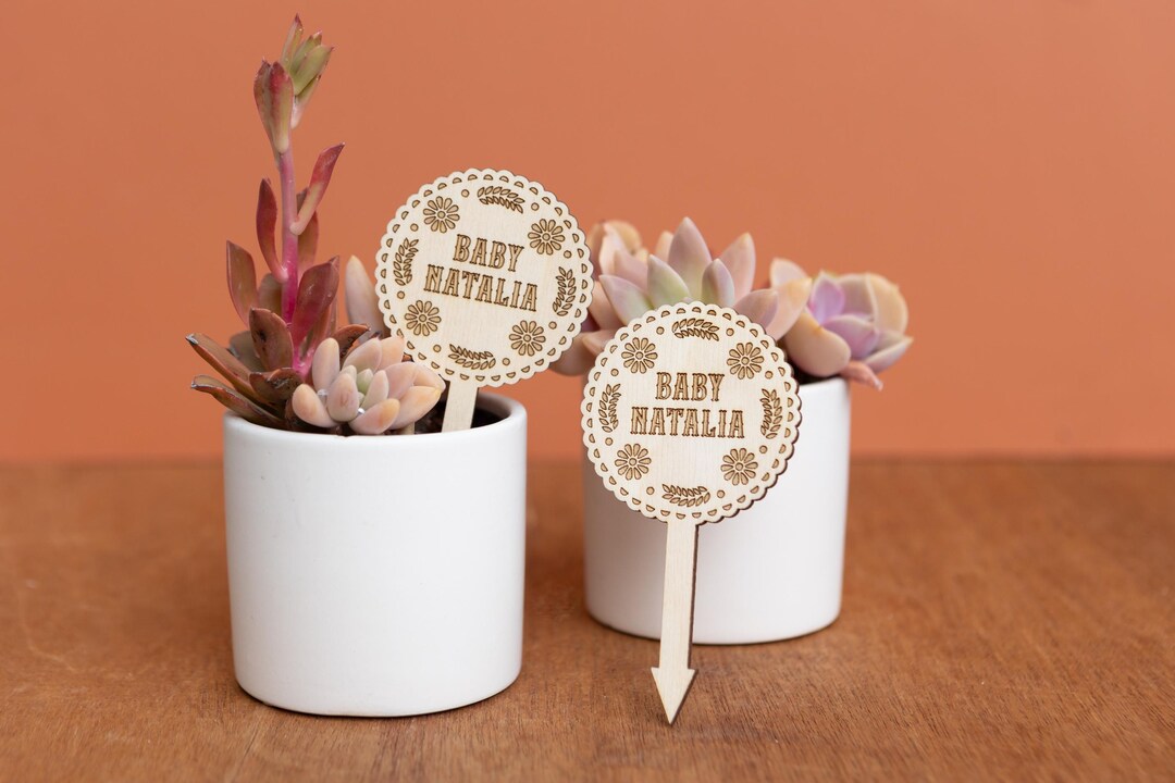 Personalized Wooden Papel Picado Plant Sticks: Cielito Lindo Baptism ...