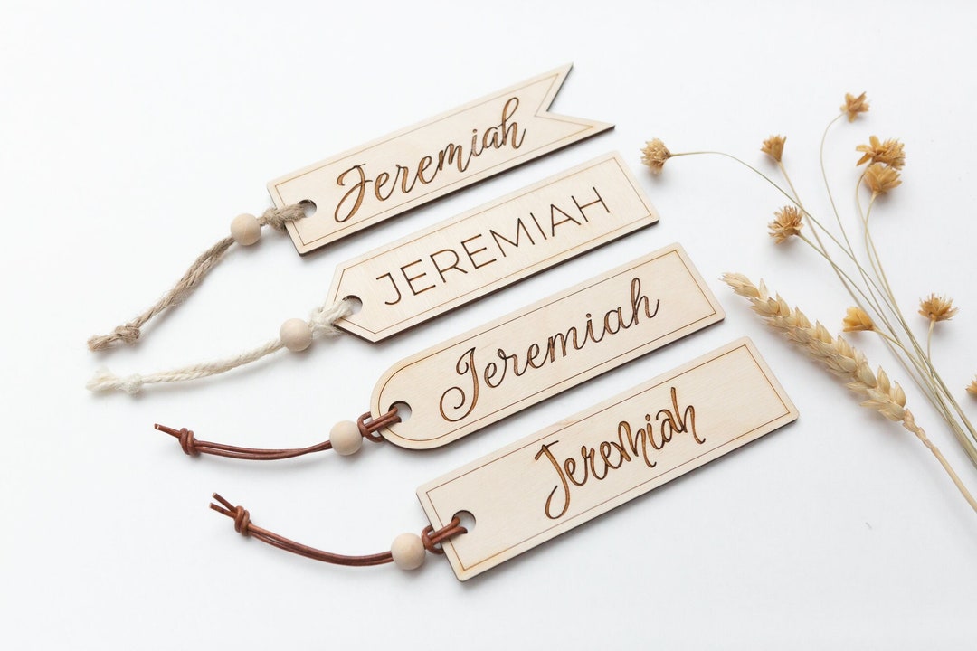 Personalized Name Tag, Gift Tag, Engraved Tag, Wooden Name Tag ...