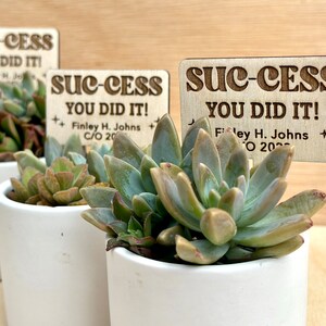 Suc-cess You Did It Custom Graduation Grad Plant Stick Gift Ideas ...