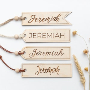 Personalized Name Tag, Gift Tag, Engraved Tag, Wooden Name Tag ...