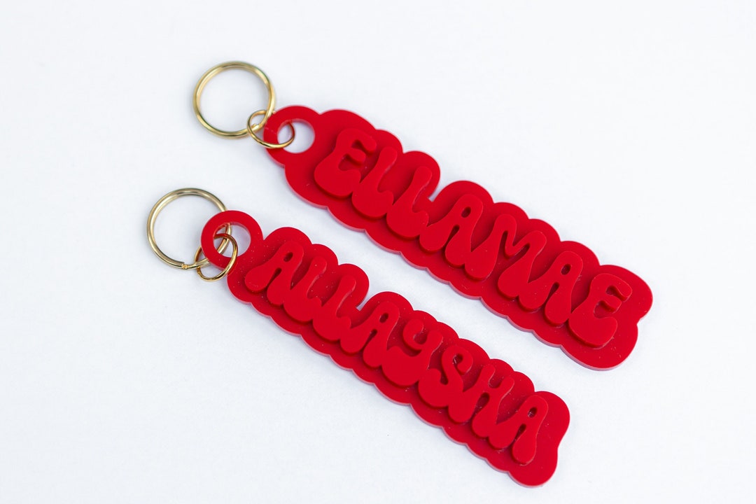 Red Acrylic Personalized Name Keychain,acrylic Name Keychains,gift for ...