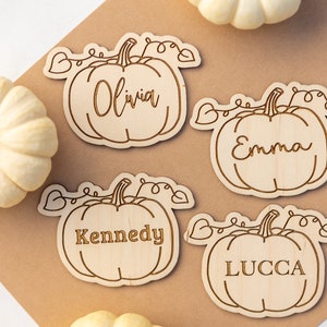 Pumpkin Name Place Cards,pumpkin Laser Cut Names,thanksgiving Wooden ...