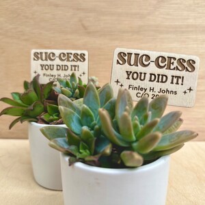 Suc-cess You Did It Custom Graduation Grad Plant Stick Gift Ideas ...