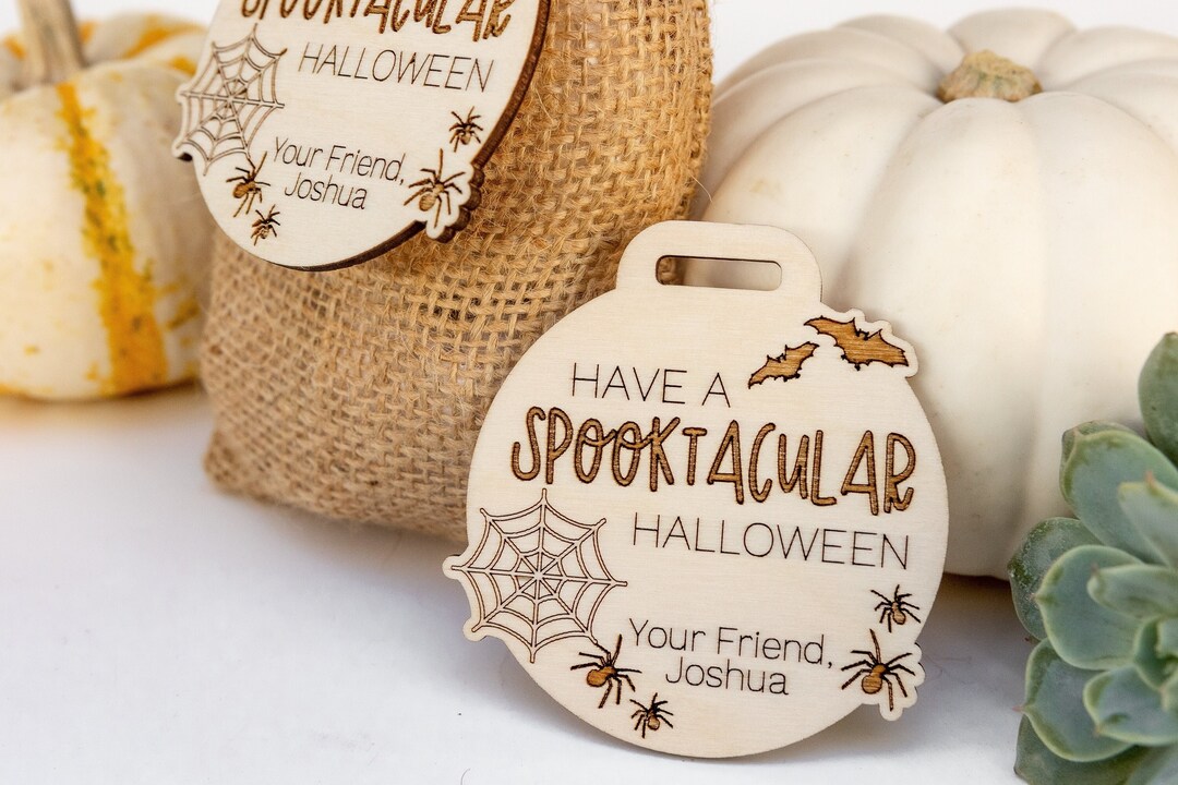 Halloween Spooktacular Gift Tags,spooktacular Wooden Party Favor Tags ...