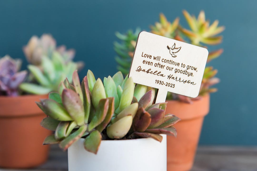 Love Will Continue to Grow Memorial Plant Stick Favors,celebration of ...