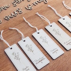 Personalized Wooden Bookmarks for Wedding Seat Chart With Table Numbers ...
