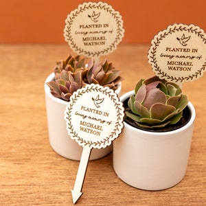Personalized Memorial Plant Stick: Engraved Birch Wood, Remembrance ...