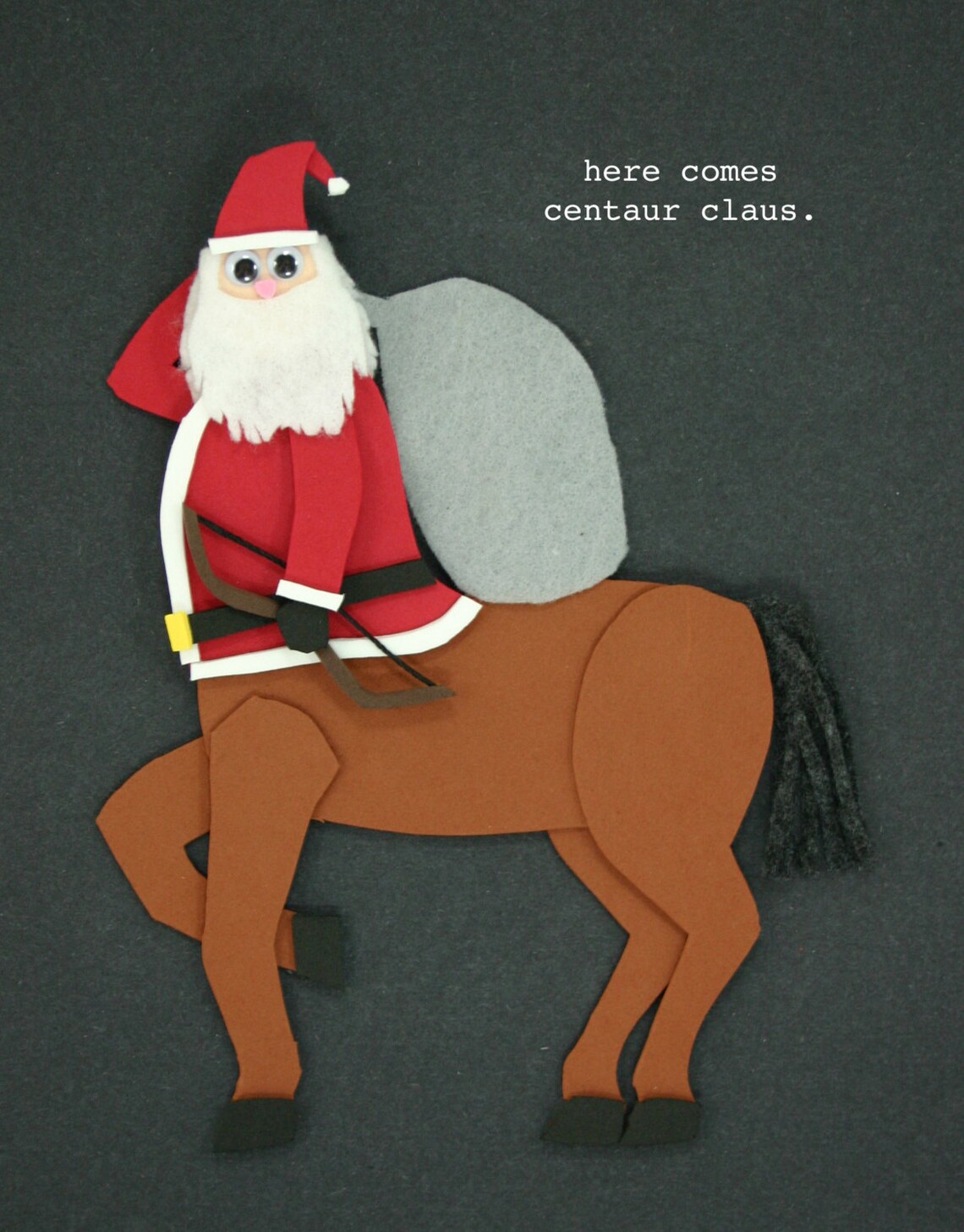 Here Comes Centaur Claus funny christmas card | Etsy