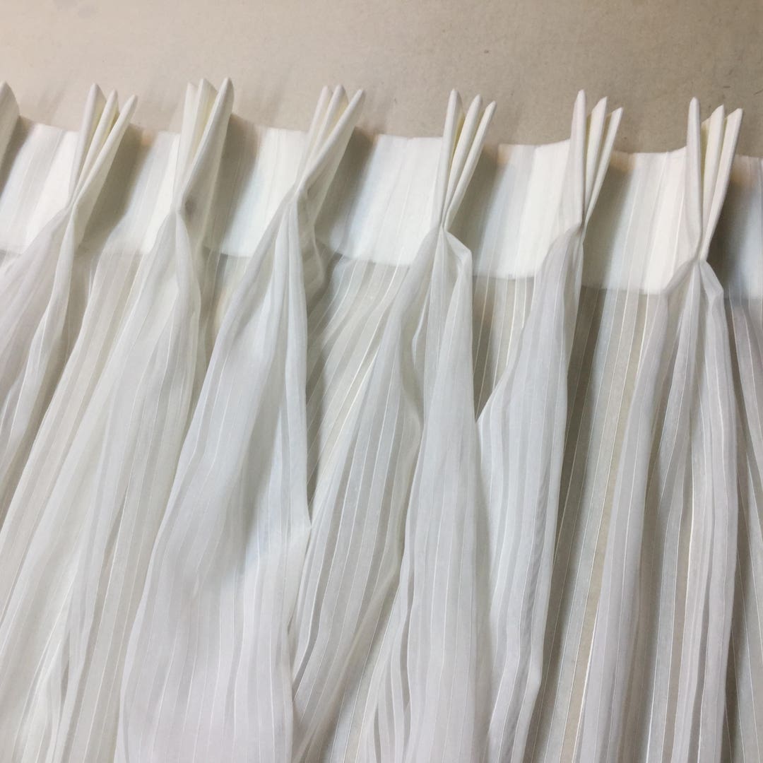 Pleated Striped Sheer Drapery.white or Ivory Color Sheers ,pinch ...