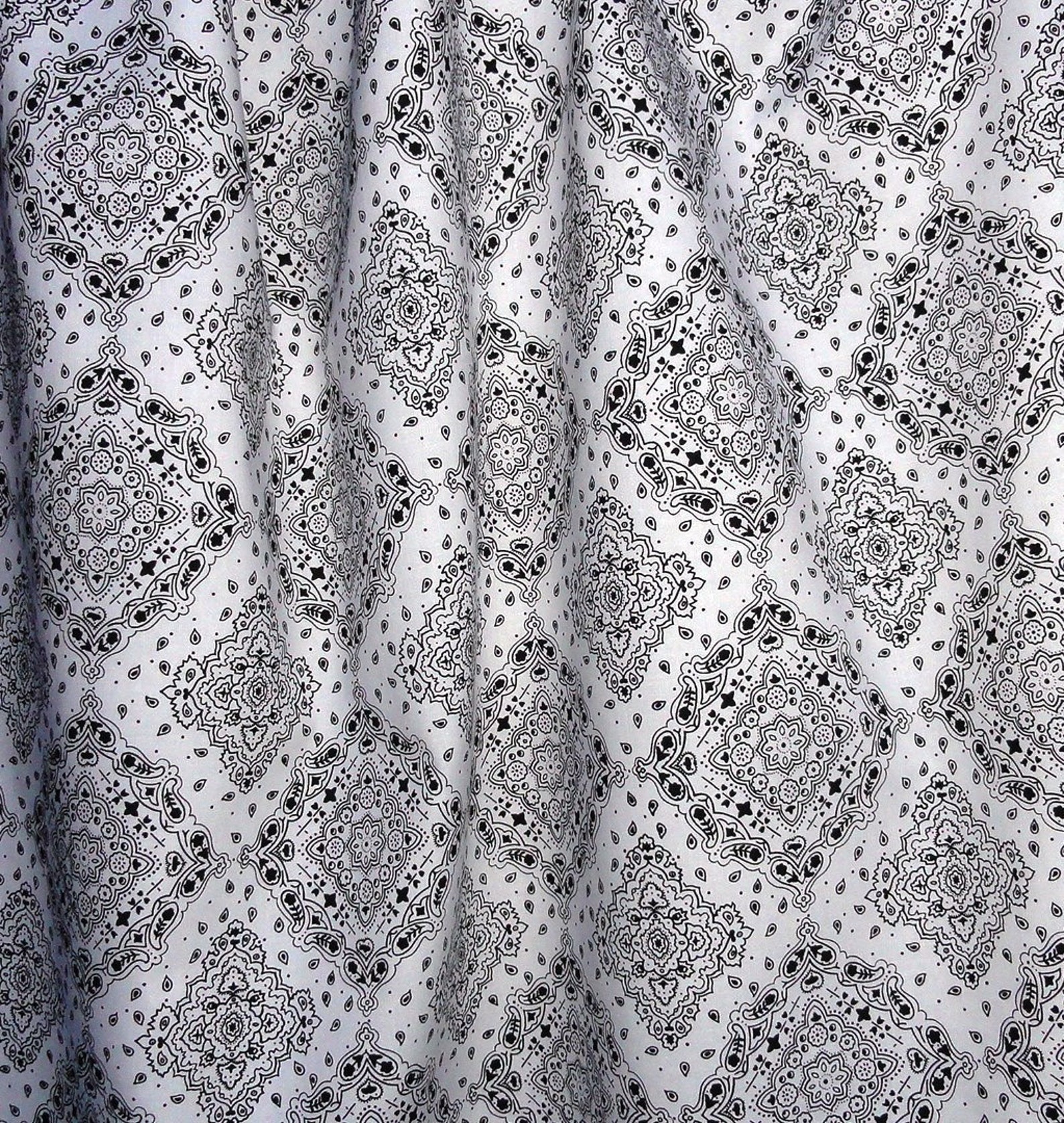 White/black Cotton Drapery Fabric by Yard 60 Wide - Etsy