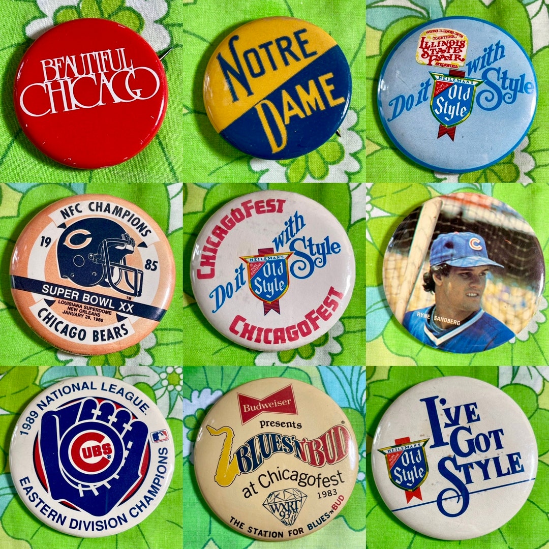VINTAGE Chicago Area Pinback Buttons | Chicago Cubs | Chicago Beas ...