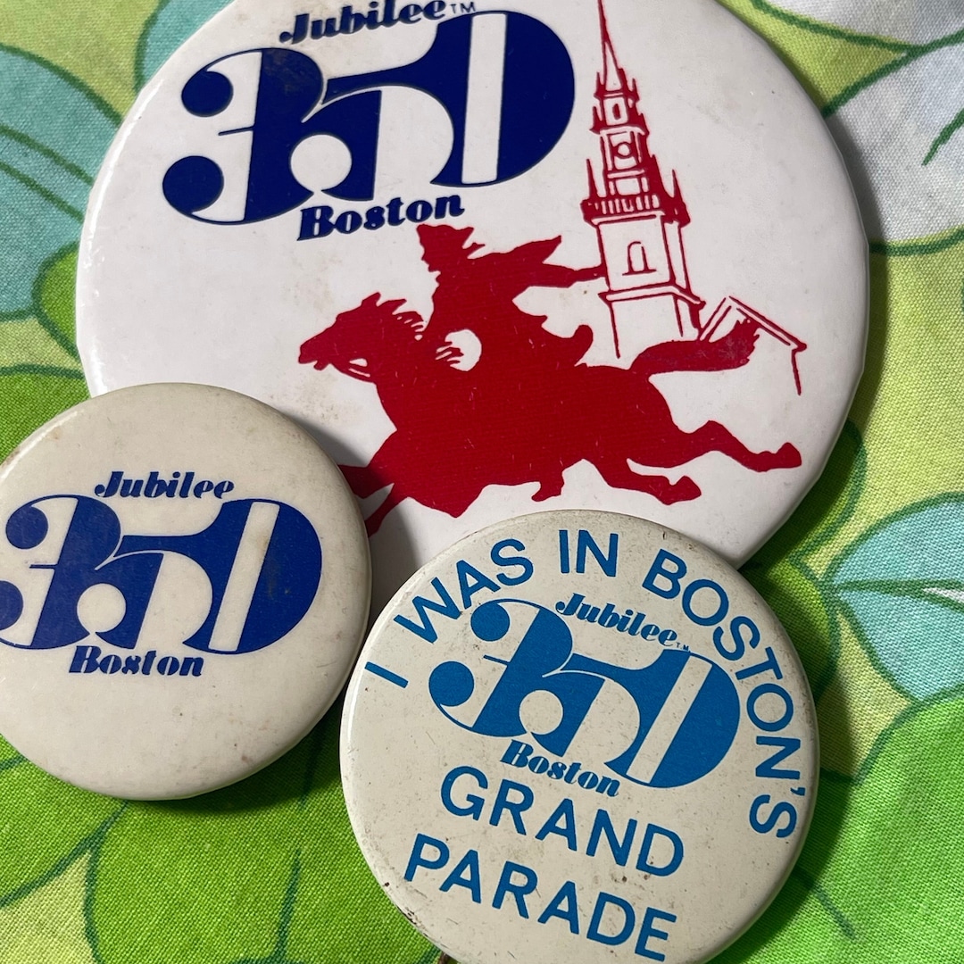 VINTAGE Boston 350 Jubilee Pinback Buttons Grand Parade - Etsy