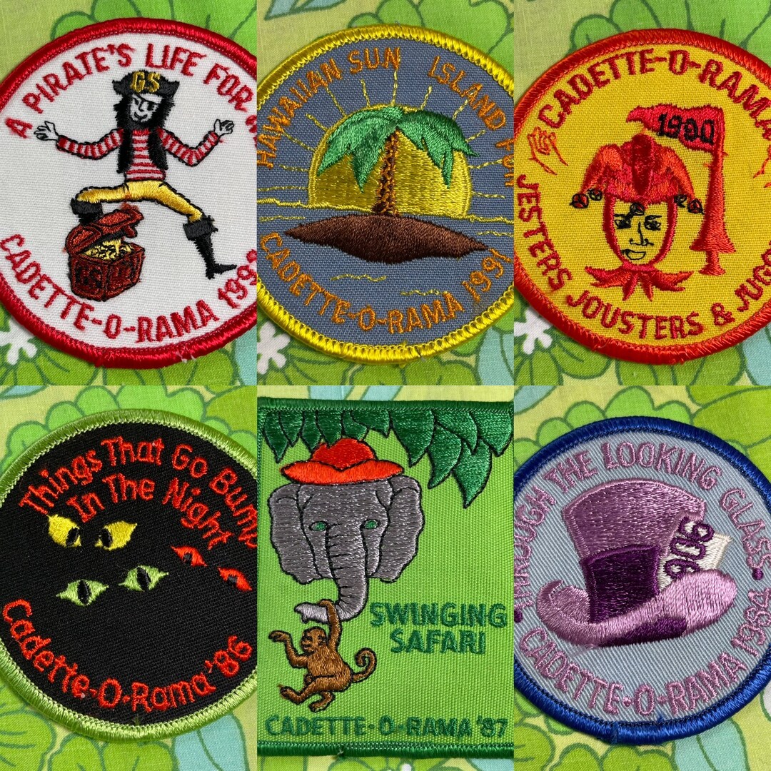 VINTAGE Embroidered Cadette-o-rama Girl Scout Patches 11F 1980's 1990's ...
