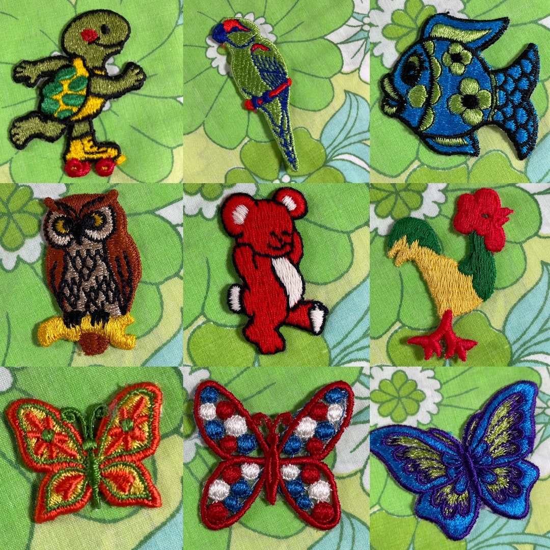 VINTAGE Animal Embroidered Patches 12X - Etsy