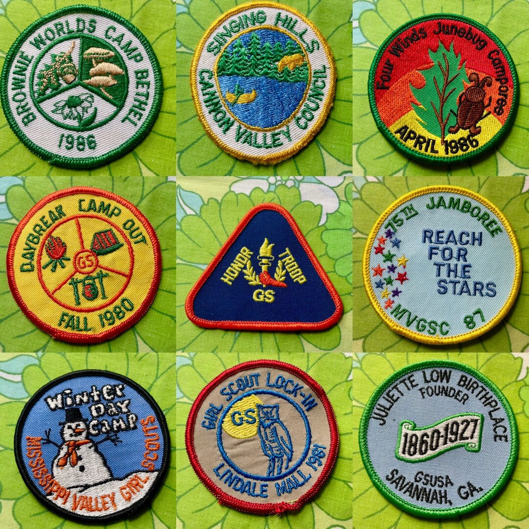 VINTAGE Round Embroidered Camp Patches | F1 | 1980'S - Etsy