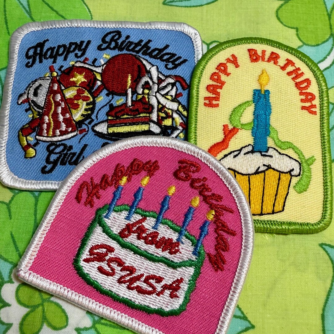 VINTAGE Happy Birthday Girl Scouts Embroidered Patches | Vintage Scout ...