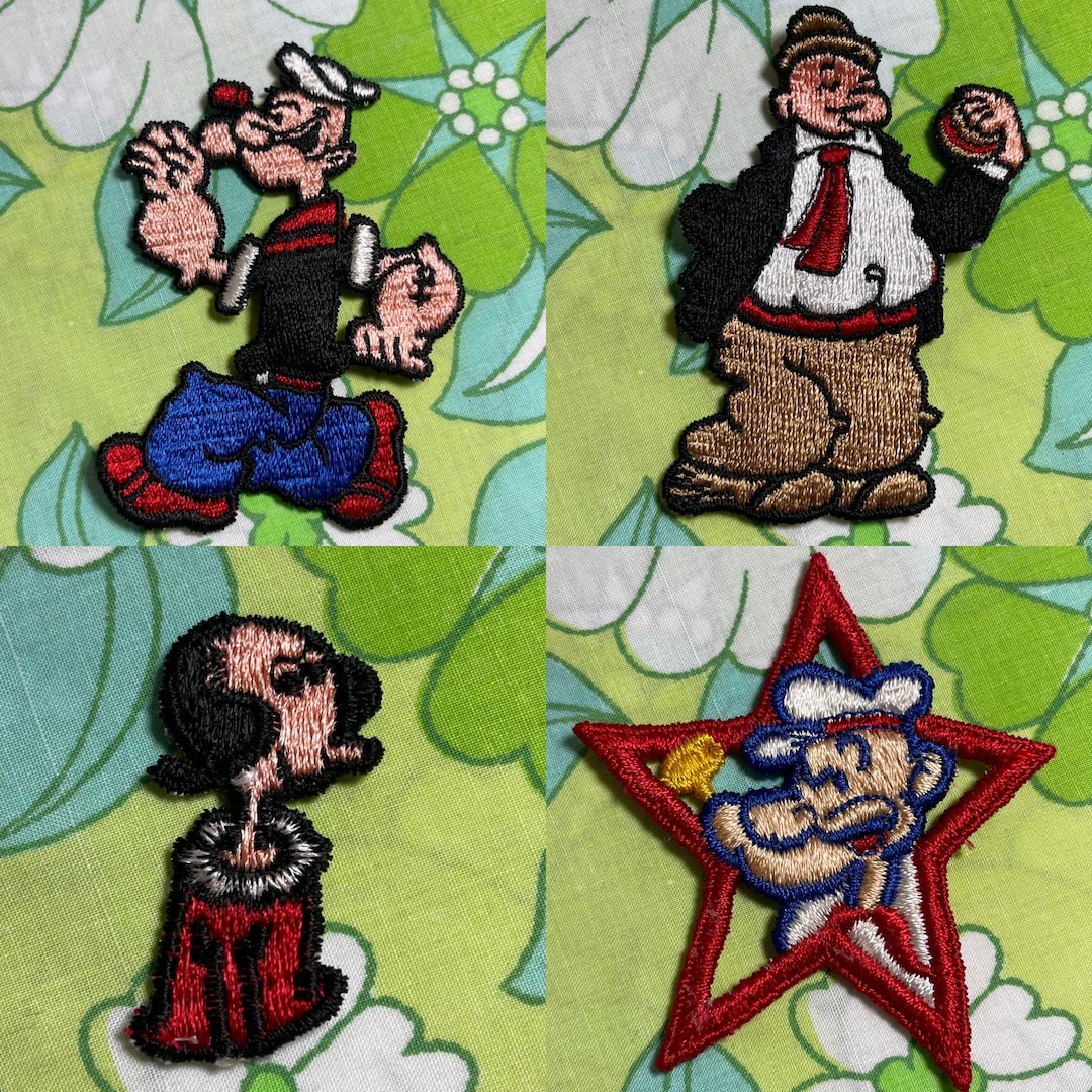 VINTAGE Embroidered Popeye Cartoon Character Patches | 12B - Etsy