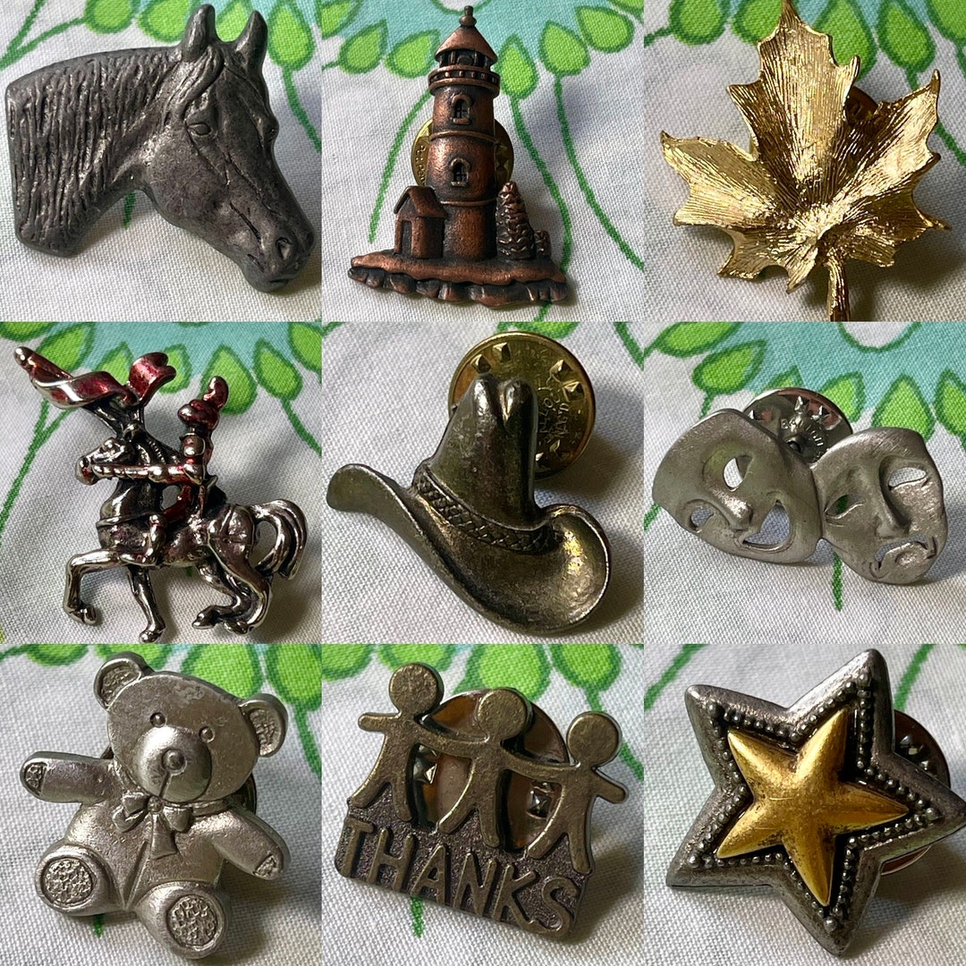 VINTAGE Metal Enamel Lapel Pins S30 - Etsy