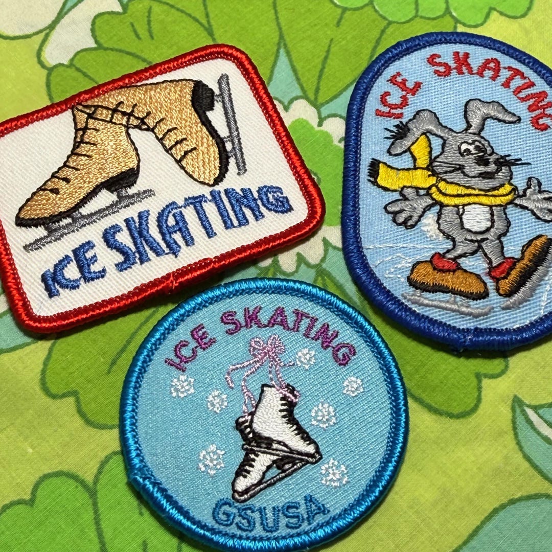 Vintage ICE SKATING Embroidered Patches | Girl Scout Badges | H1 - Etsy