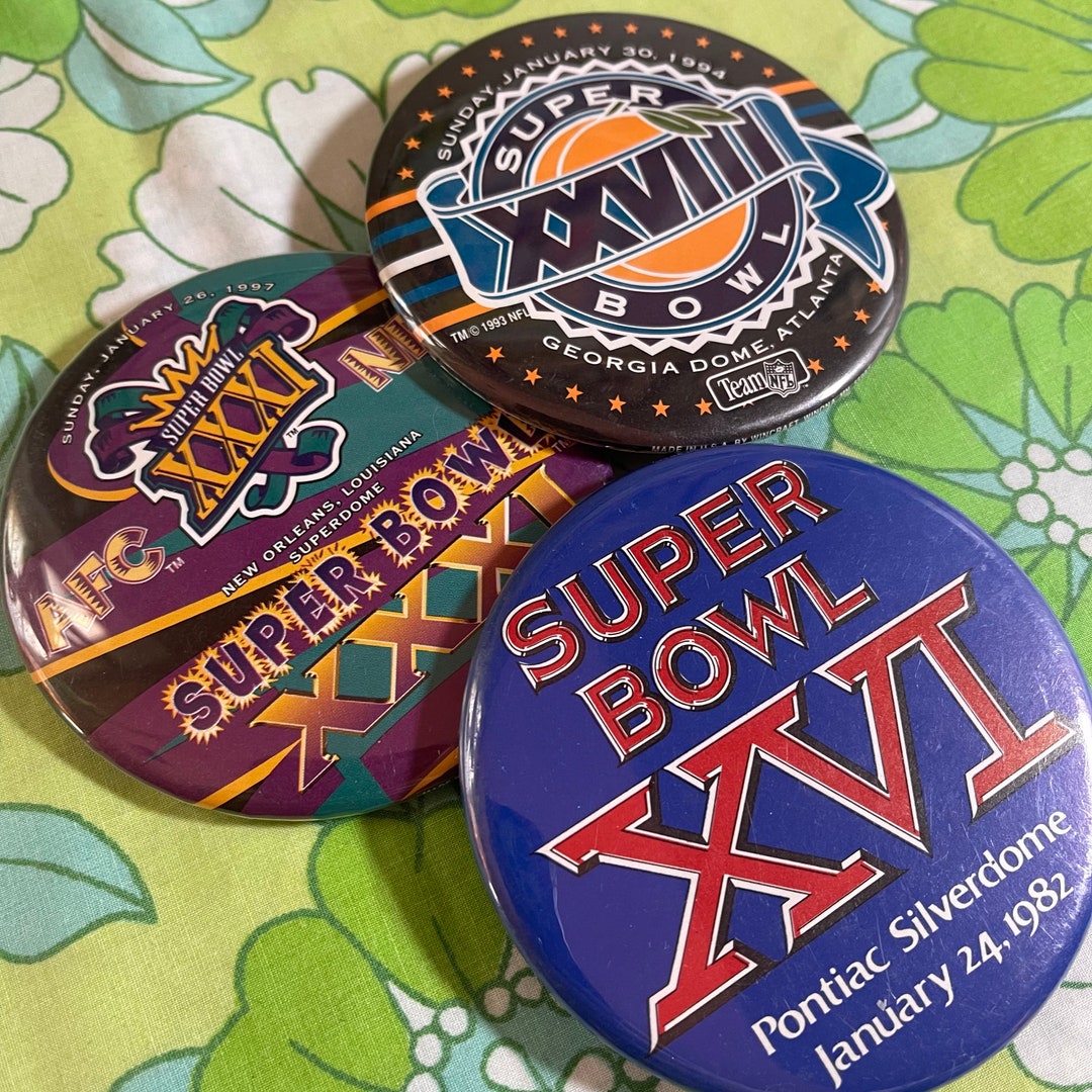 VINTAGE 1980's 1990's Super Bowl Pinback Buttons 1982 1994 1997 6R - Etsy
