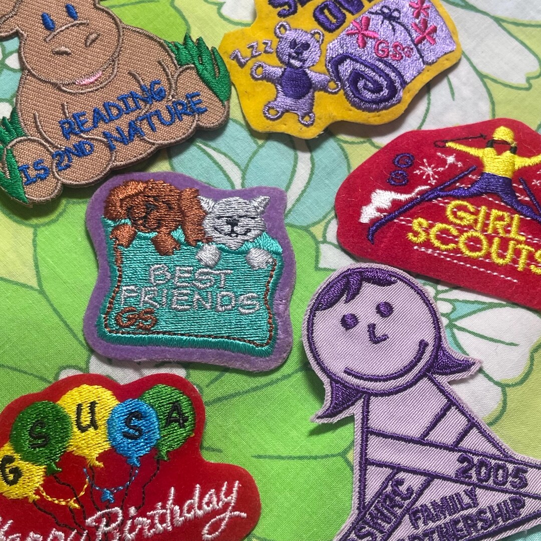 VINTAGE Small Cute Embroidered Patches | Girl Scouts | E1 - Etsy