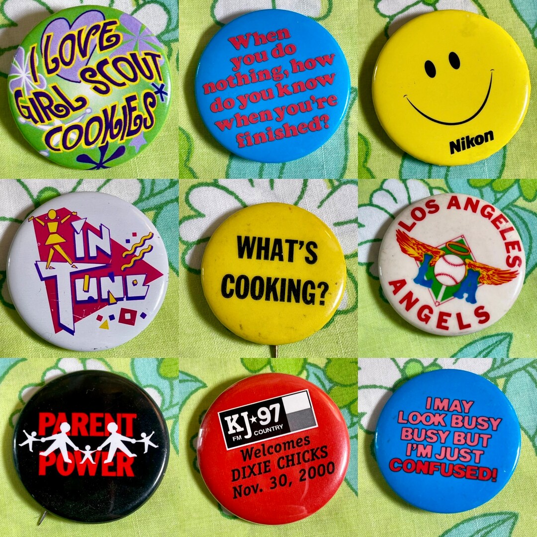 VINTAGE Small Pinback Buttons Q45/46 1960's Los Angeles Angels MLB ...