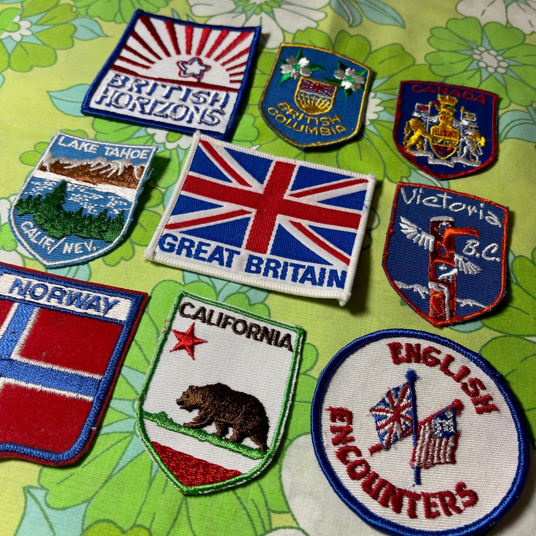 VINTAGE Country and US State Embroidered Patches 3A Canada Great ...