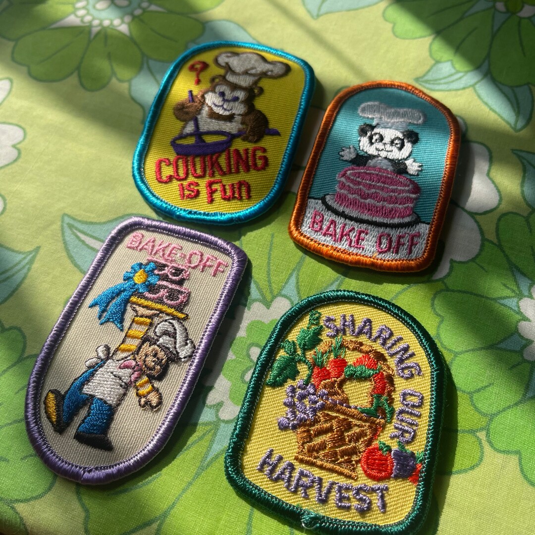 VINTAGE Cute Embroidered Patches Sharing Our Harvest Bake off Cooking ...