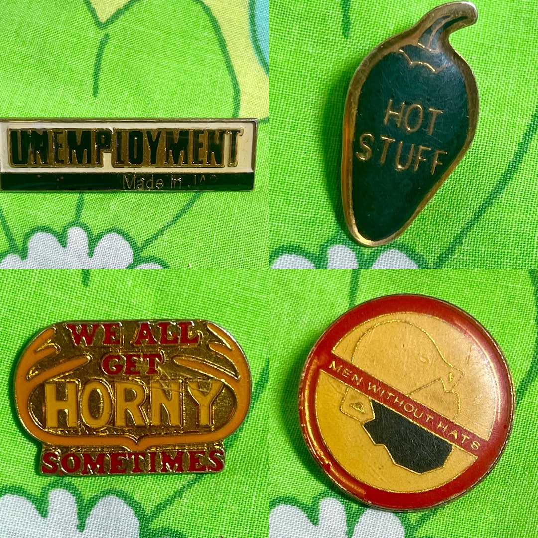 VINTAGE Funny Enamel Lapel Pins Funny Phrases and Sayings S81 - Etsy