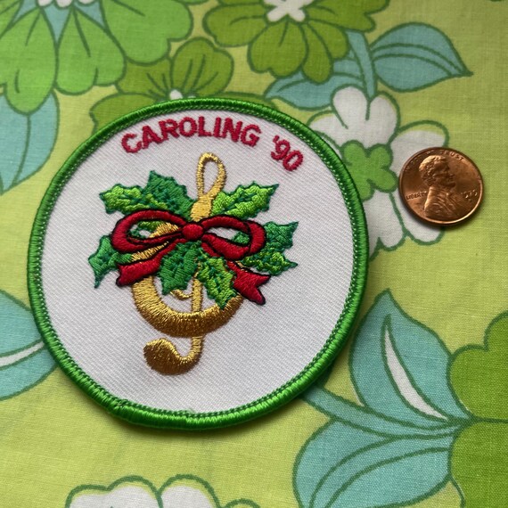 VINTAGE 1990's Girl Scouts Caroling Embroidered Patch… - Gem