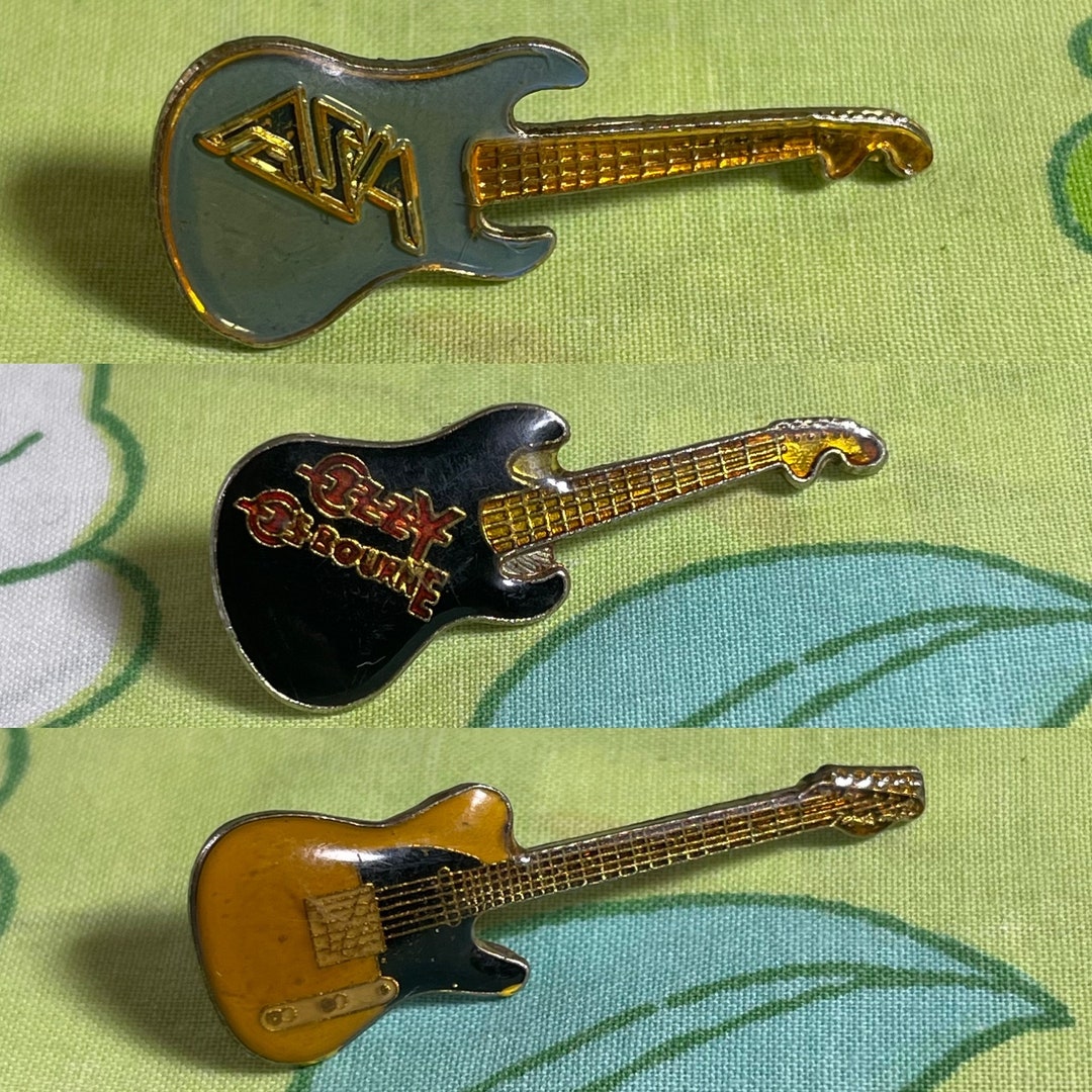 VINTAGE Guitar Enamel Lapel Pins Ozzy Osbourne Asia S2 - Etsy