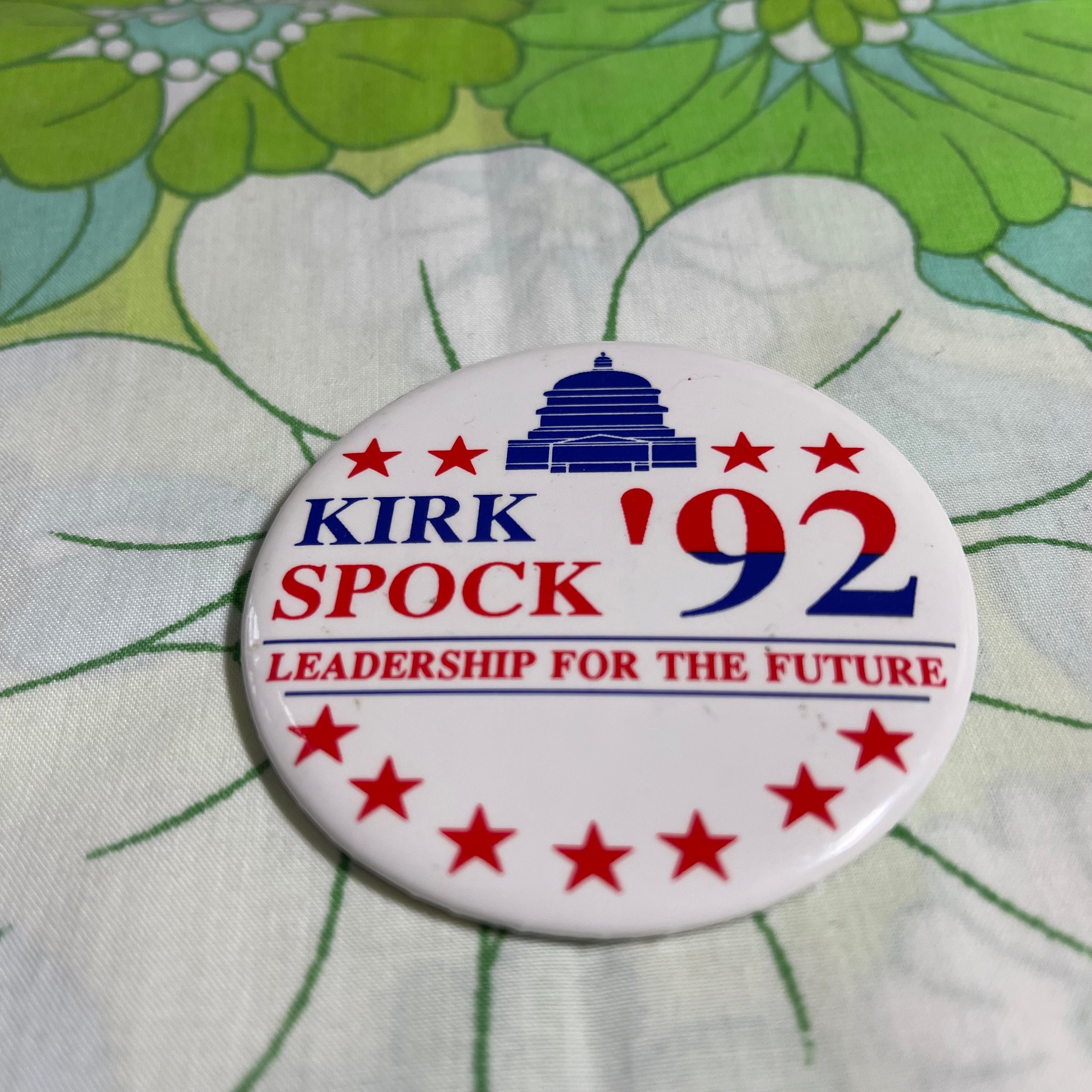 VINTAGE Star Trek Fake Campaign Button Kirk Spock '92 - Etsy