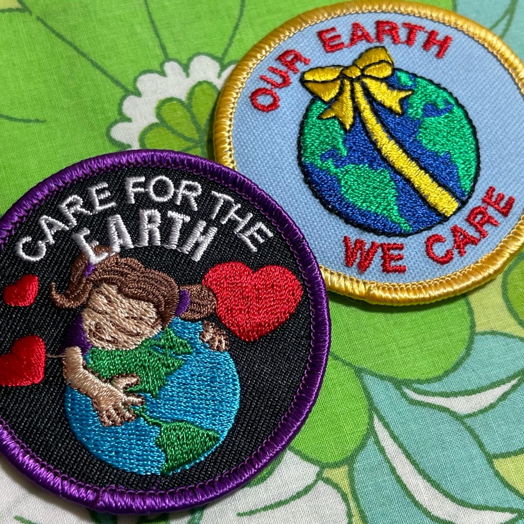 Vintage Embroidered Earth Patches | 1990's - 2000's Girl Scout Badges ...