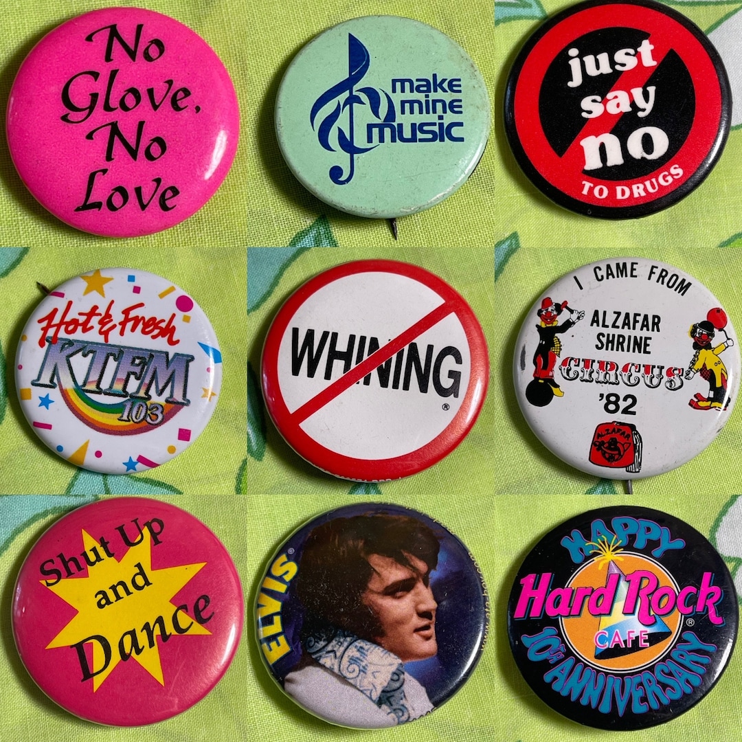 VINTAGE Collectible Pinback Buttons Q91/92 - Etsy