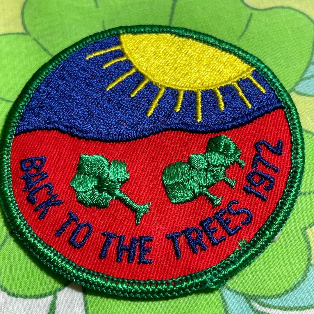 VINTAGE 1970's Embroidered Patch | Back to the Trees 1972 | H1 - Etsy