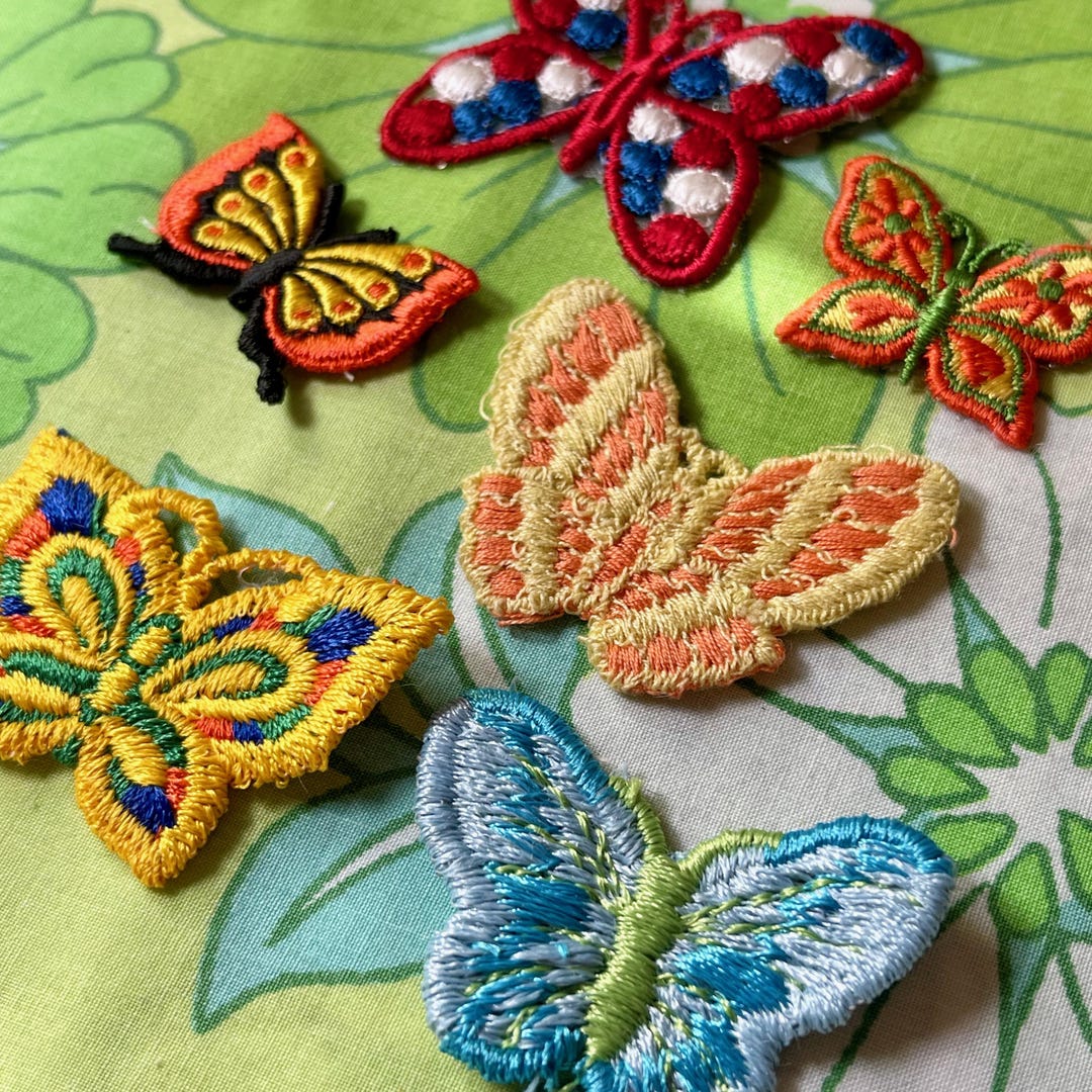 VINTAGE Cute Embroidered Butterfly Patches | Q79 - Etsy