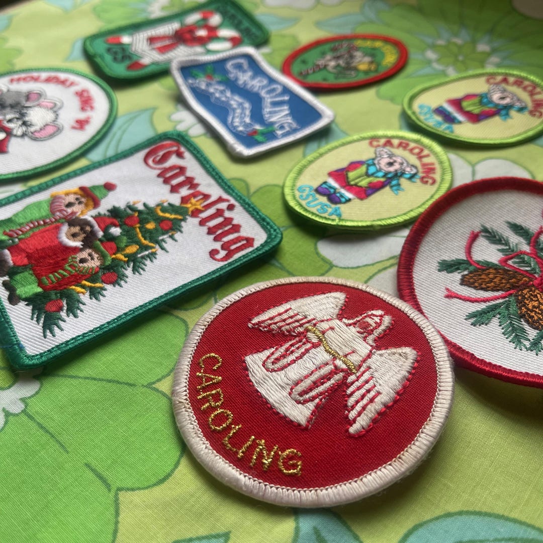 Holiday and Winter Caroling Embroidered Patches | 1980's - 1990's Girl ...