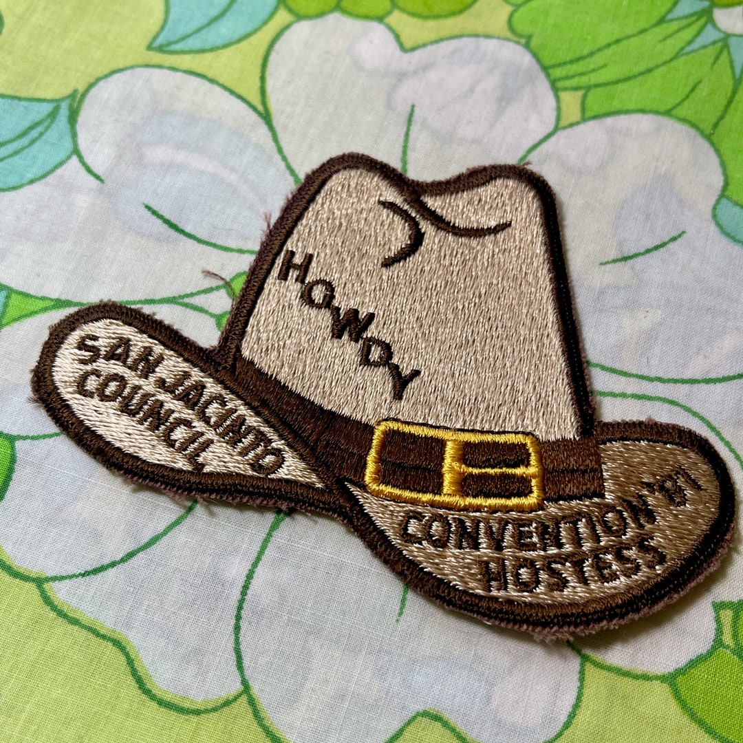 VINTAGE Large Cowboy Hat Embroidered Patch | Howdy | 2A - Etsy