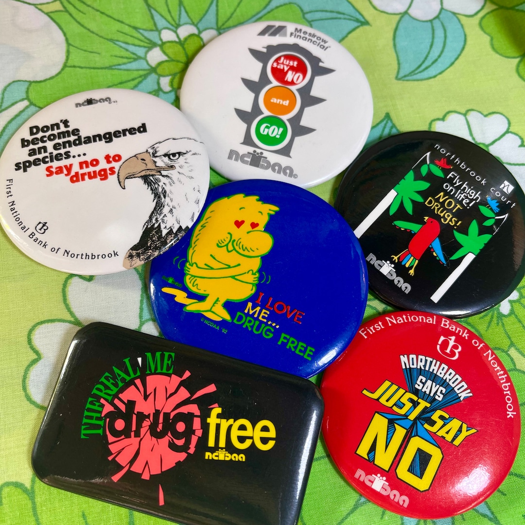 VINTAGE 1990's Drug Free / Say No to Drugs Pins / Buttons - Etsy