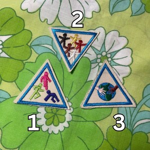 VINTAGE Embroidered Triangle Girl Scout Patches Blue Purple Brown 12 - Etsy