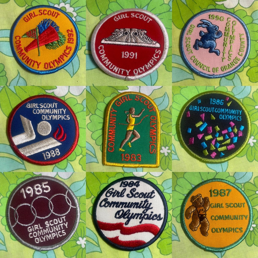 VINTAGE Community Girl Scout Olympics Embroidered Patches | 1980's ...