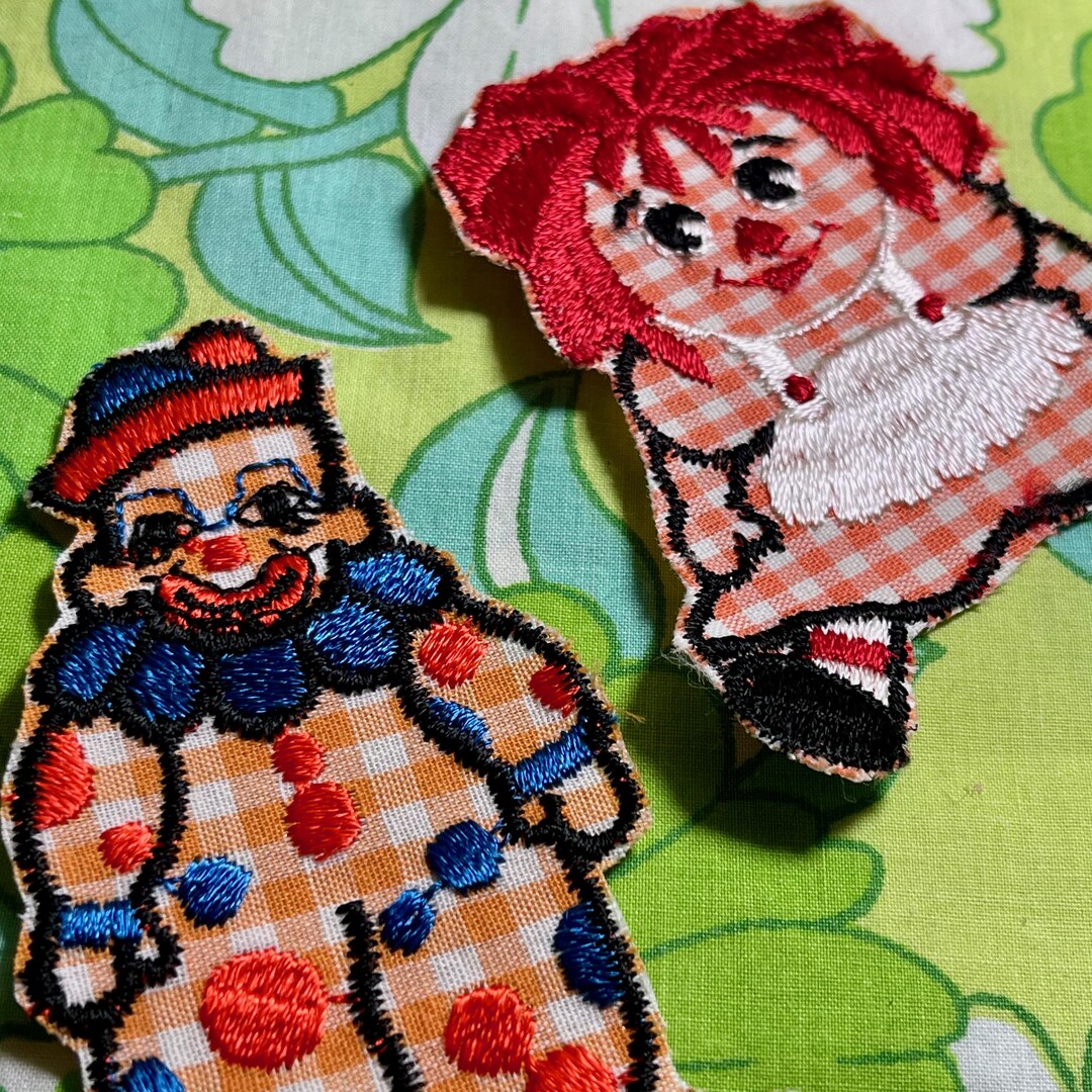 VINTAGE Cute Embroidered Patches Clown Raggedy Ann Doll 5A - Etsy