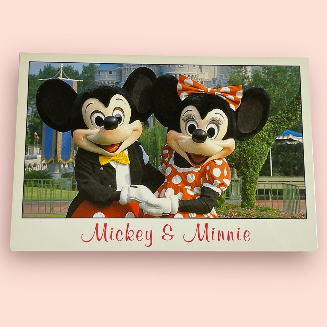 VINTAGE 90's Mickey and Minnie Mouse Postcard Unused - Etsy