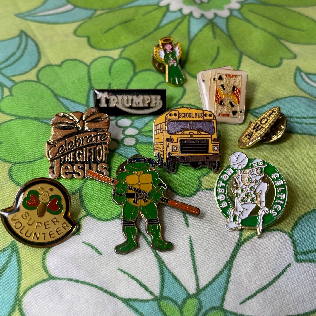 VINTAGE Enamel Lapel Pins Ninja Turtles Boston Celtics Triumph S42 - Etsy