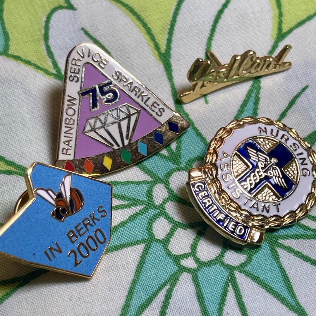 VINTAGE Enamel Lapel Pins S28 Nursing Assistant Rainbow Service in ...