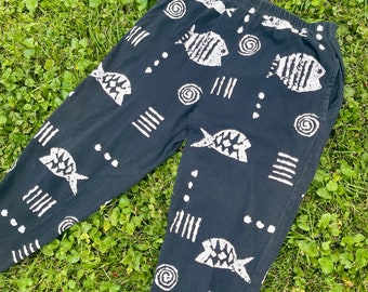 Fish Print Pants - Etsy